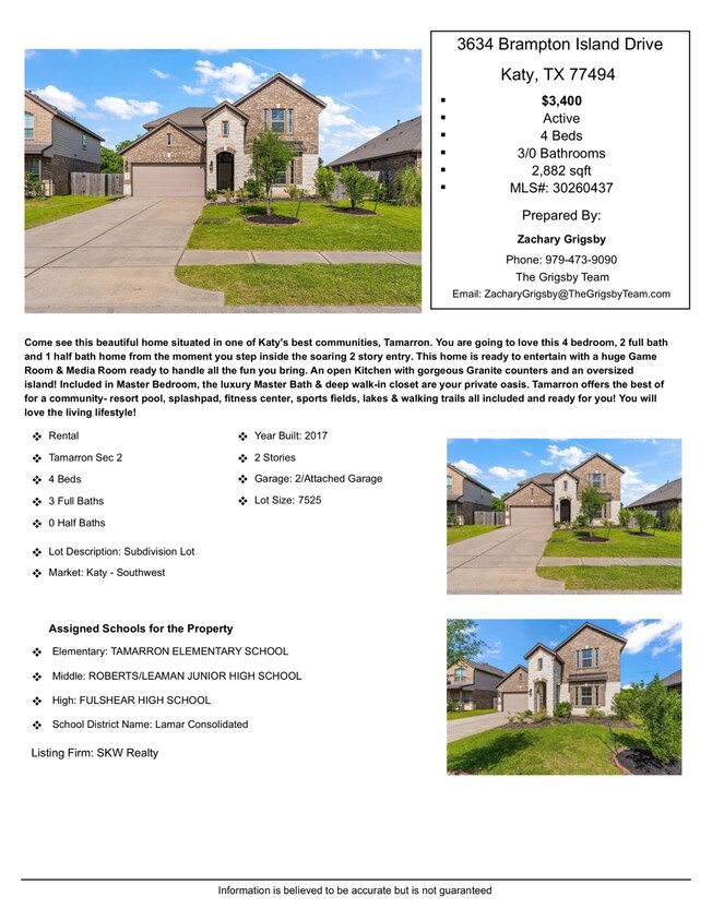 3634 Brampton Island Dr, Katy, TX 77494 - House Rental in Katy, TX ...