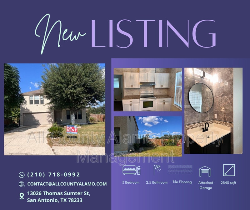 13026 Thomas Sumter St, San Antonio, TX 78233 - House Rental in San ...
